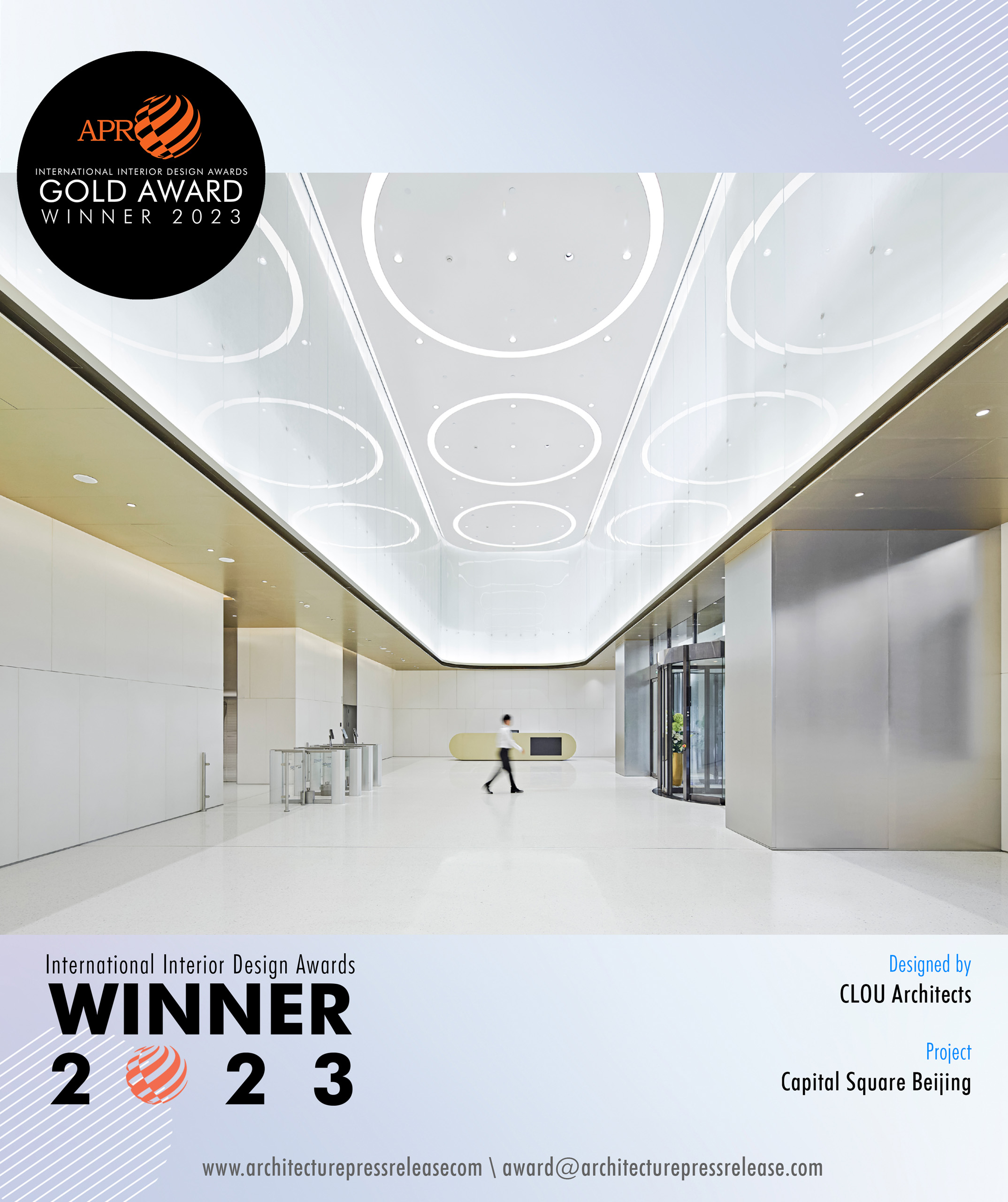 CLOU architects has been awarded a Gold Winner in the 2023 APR International Interior Design ...